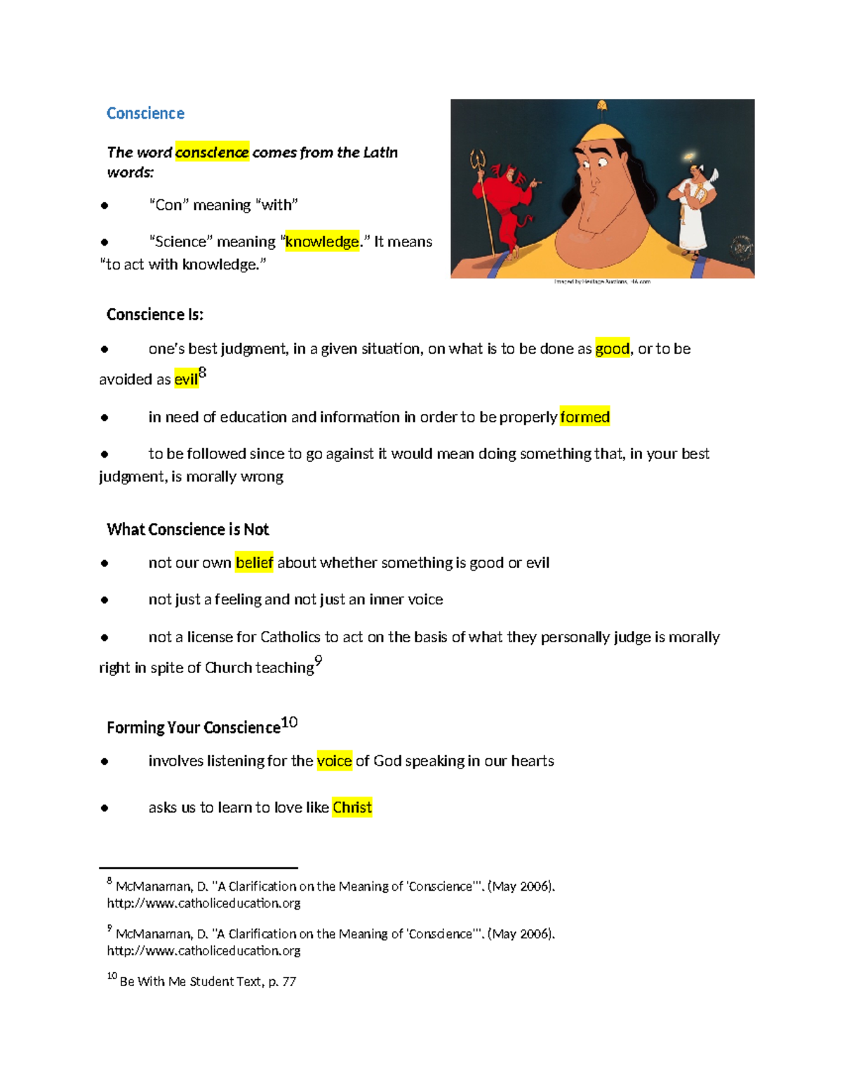 F1 - Conscience notes - conciosu - Conscience The word conscience comes ...