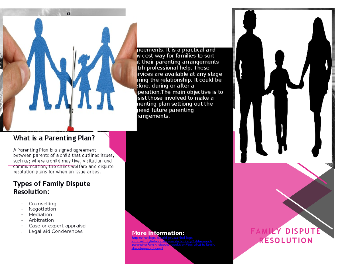 Brochure for Family Dispute Resolution - a Overview Family Dispute ...