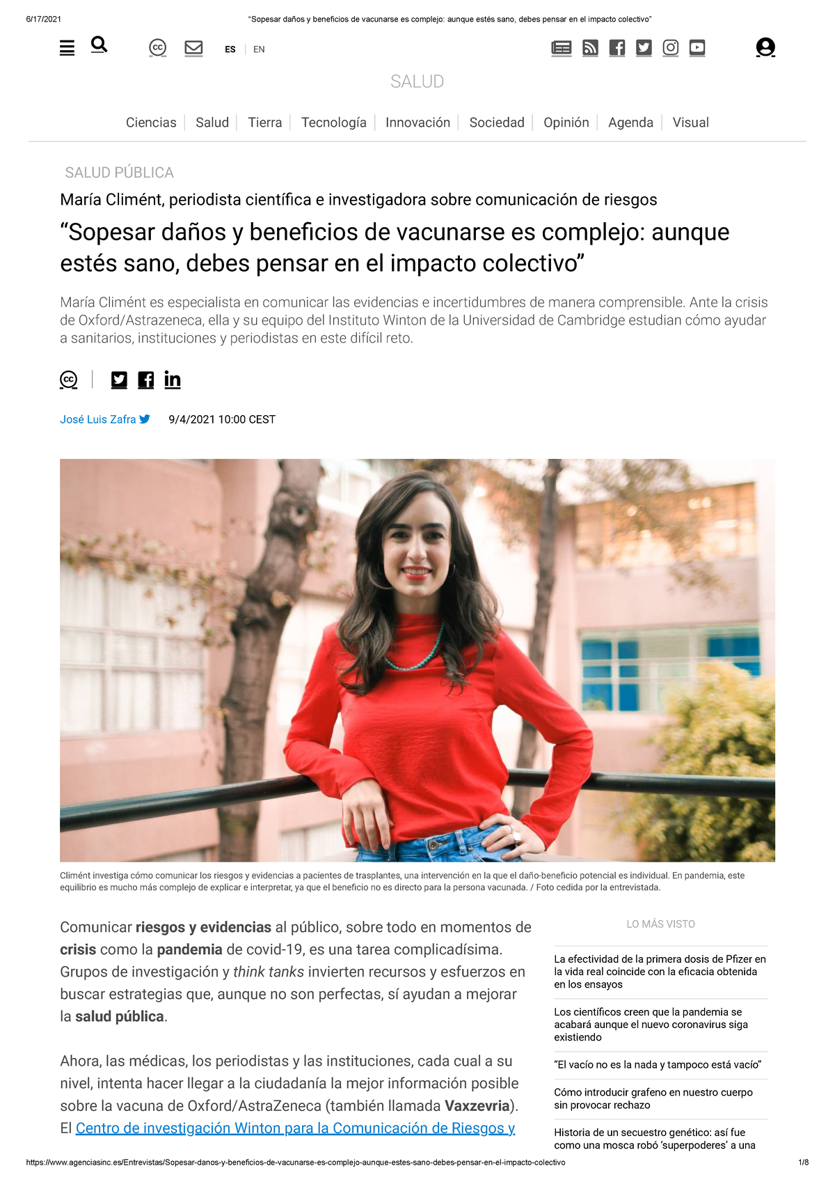 7 Entrevista a María Climent - ####### SALUD PÚBLICA María Climént ...