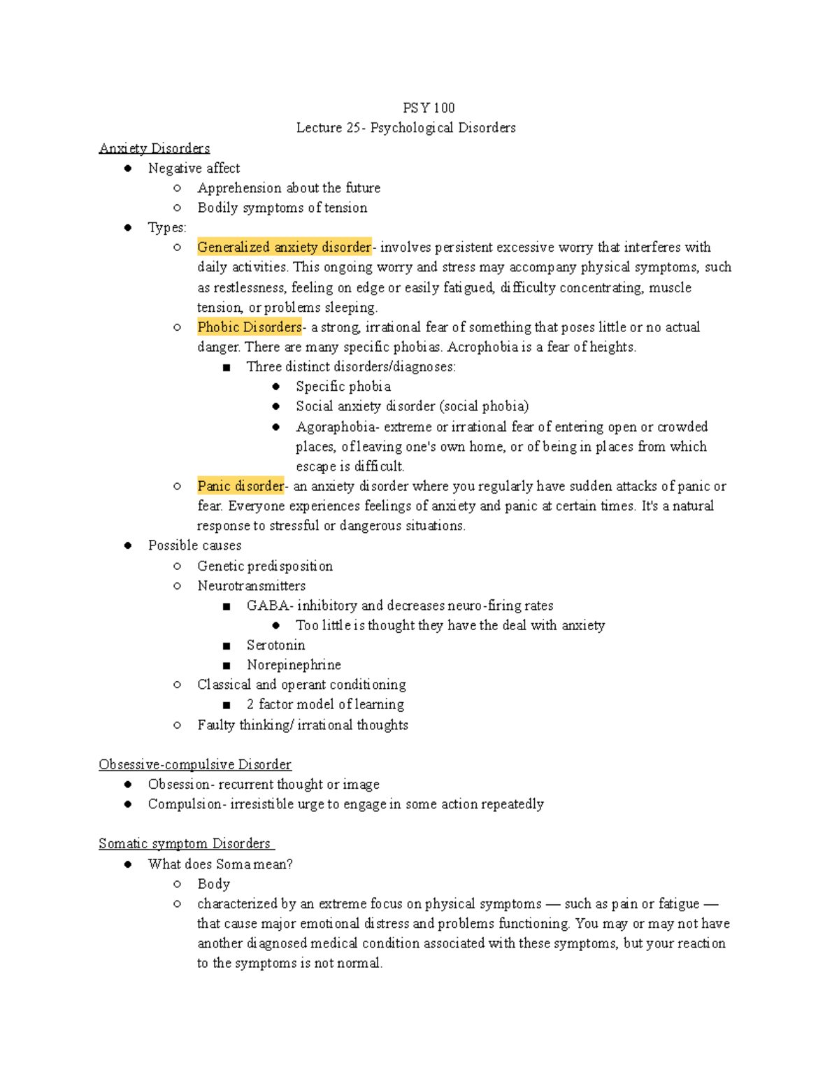 PSY 100 12 1 2022 - Fall 2022 - PSY 100 Lecture 25- Psychological ...