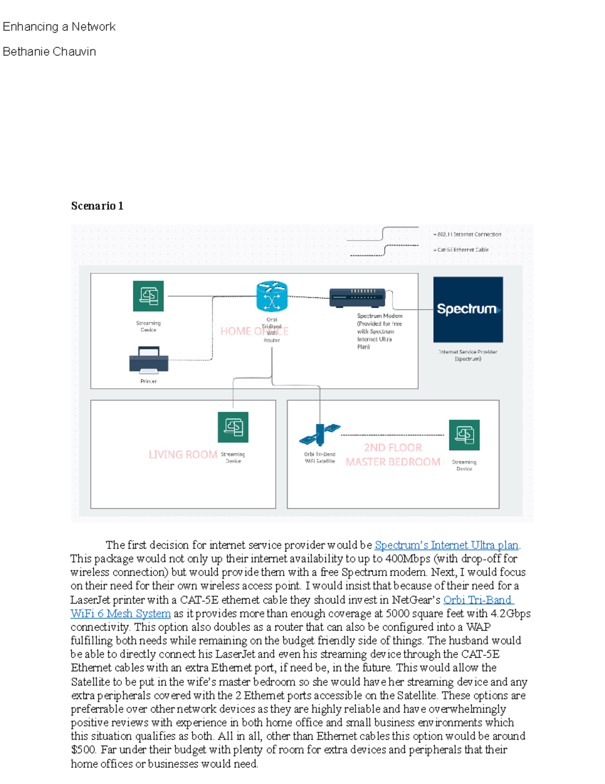 Enhancing A Network Enhancing A Network Bethanie Chauvin Scenario 1 The First Decision For 
