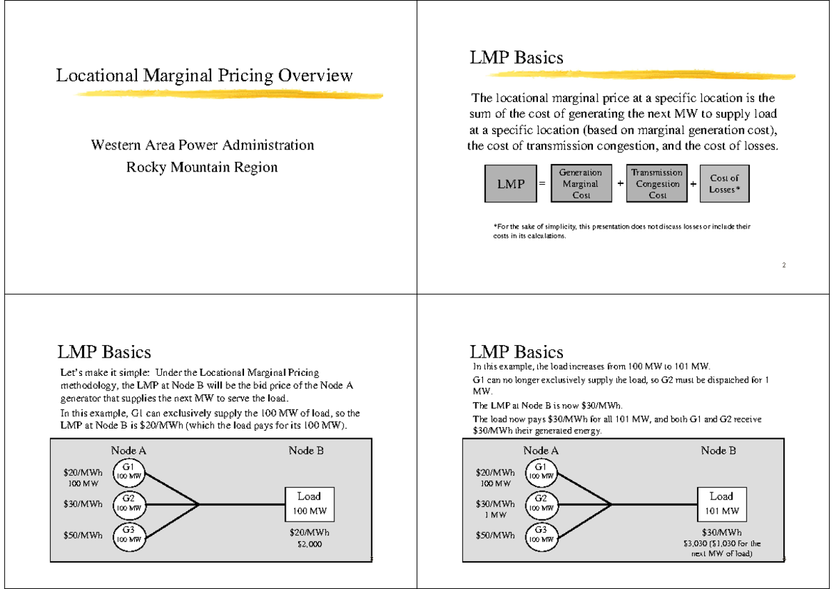 LMP Overview 강의 - Locational Marginal Pricing Overview Western Area ...