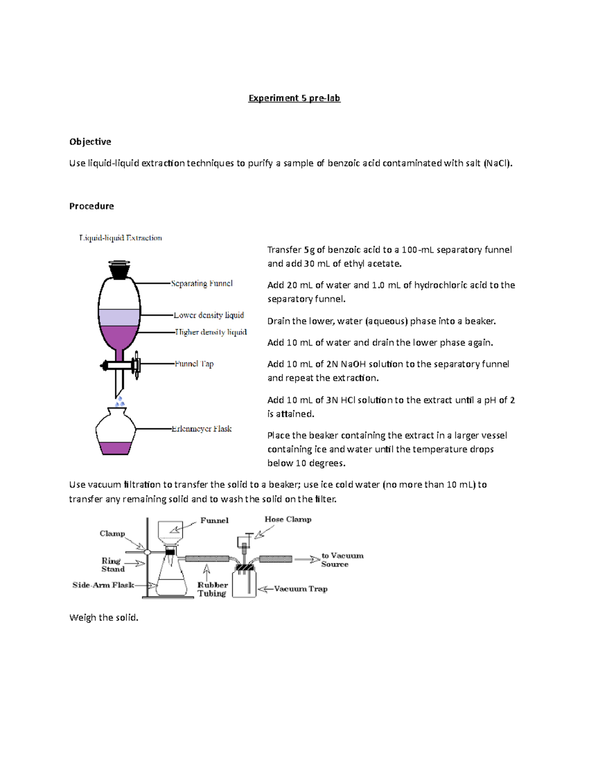 Experiment 5 Pre-Lab assignment - Chem 221 - Concordia - Studocu