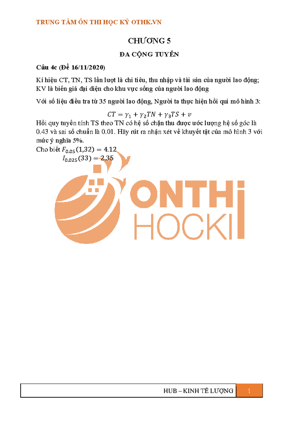 1718003790947 1716782045250 hub ktl c5 pdf pdf - TRUNG TÂM ÔN THI HỌC KỲ OTHK HUB – KINH TẾ ...