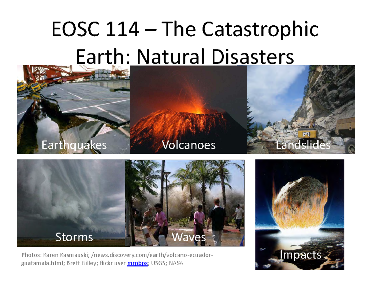EOSC 114 2022W2 Fragile Systems 1 - EOSC 114 – The Catastrophic Earth ...