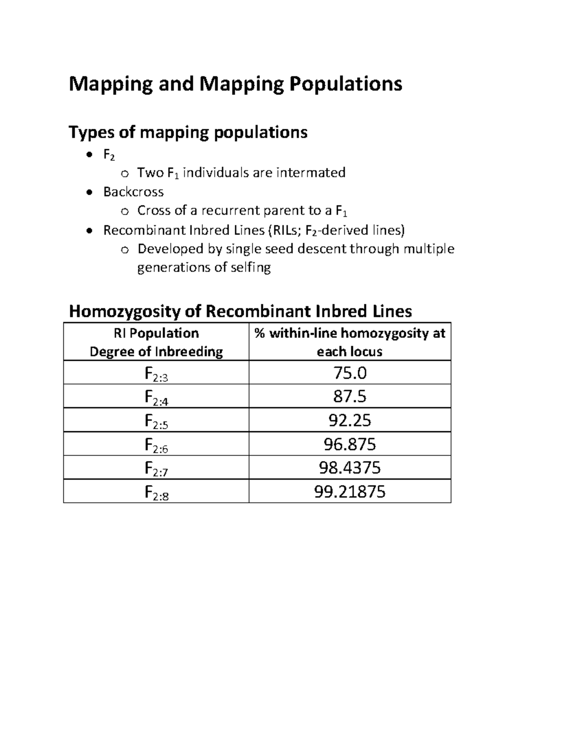 Mapping Populations & Reserve related to Genome wide Mapping - Mapping ...