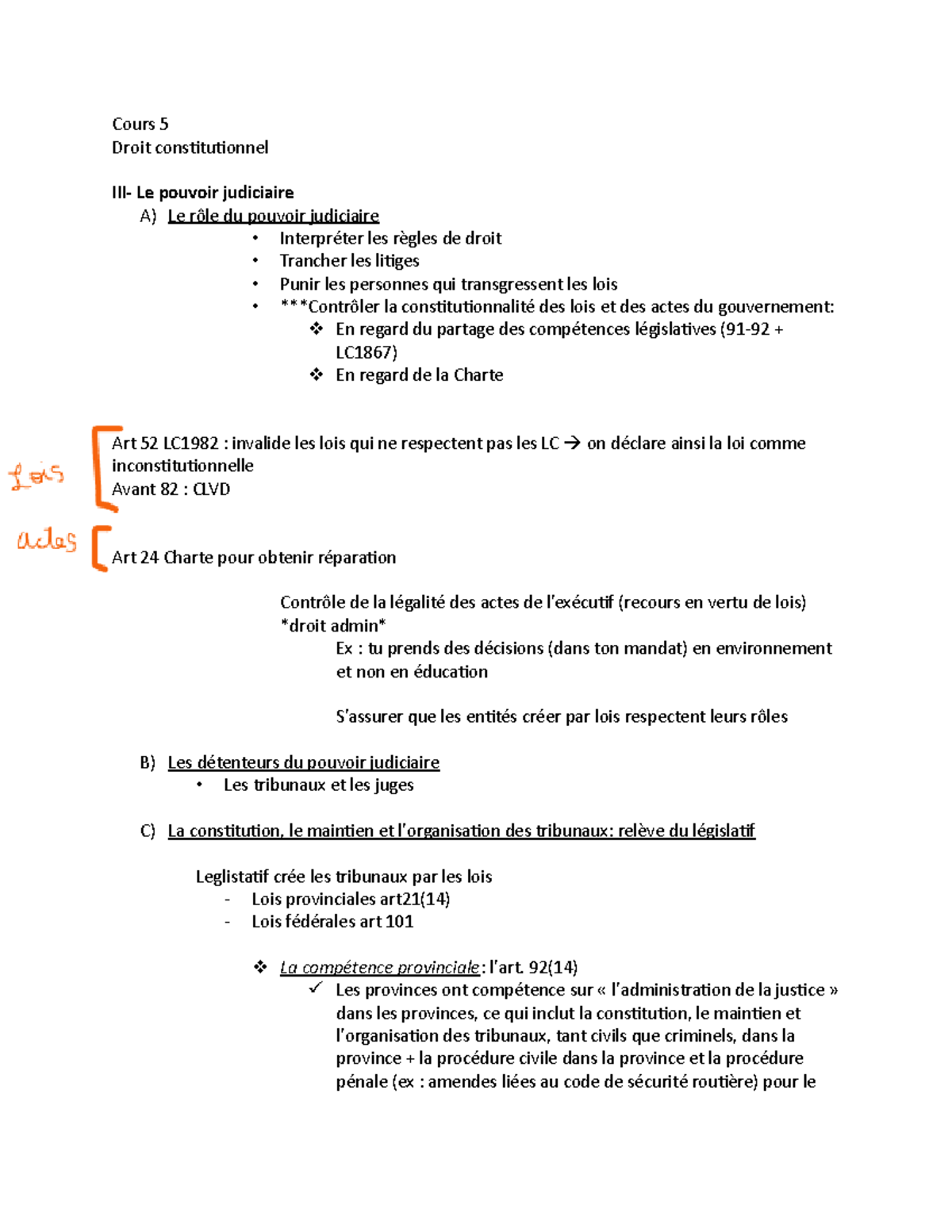 Cours 5 - Ingrid Roy - Cours 5 Droit constitutionnel III- Le pouvoir ...