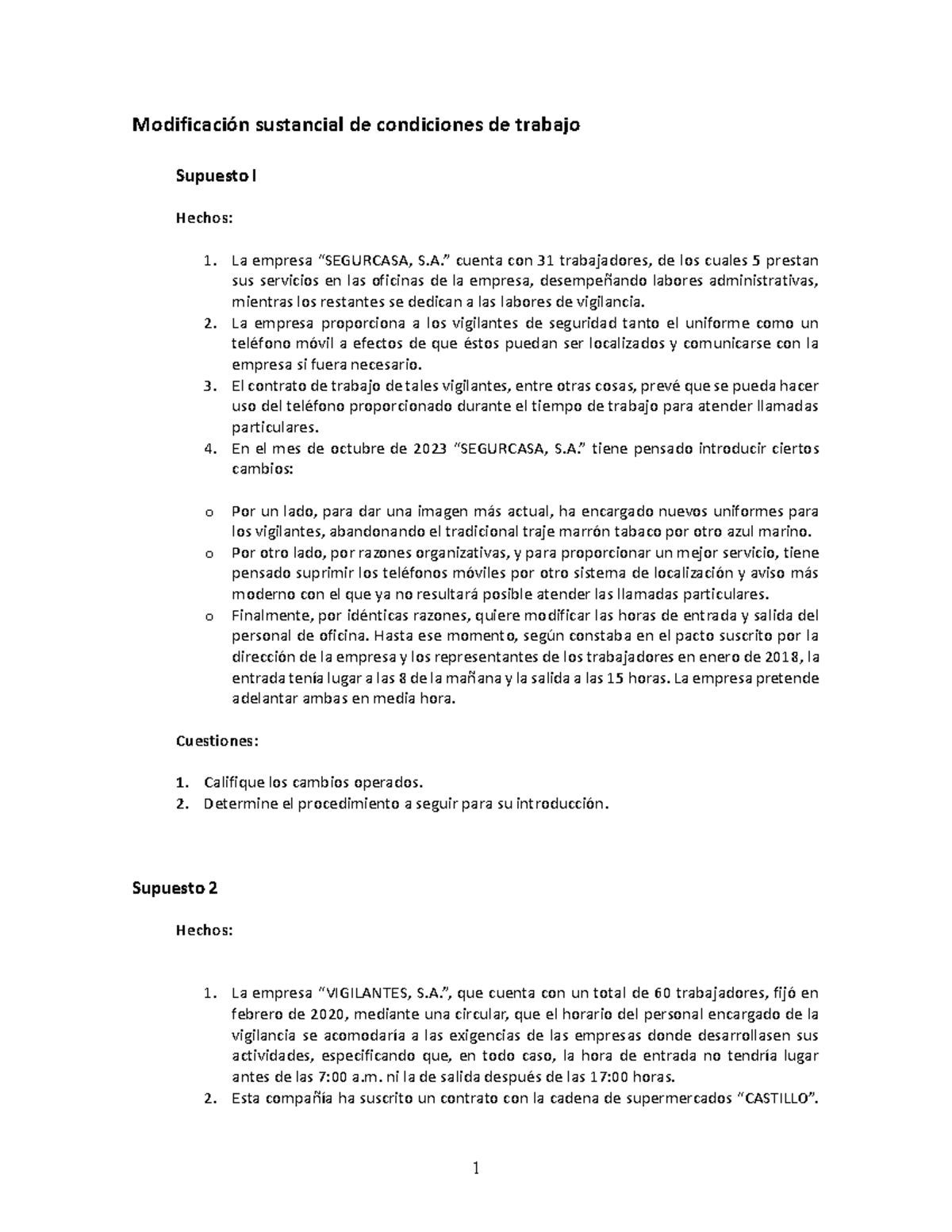 Práctica Modificación Sustancial DE Condiciones DE Trabajo (II) - 1 ...
