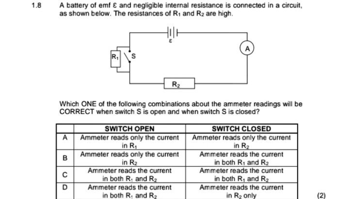 Electric circuit Question paper [100marks] - 1 A battery of emf E and ...