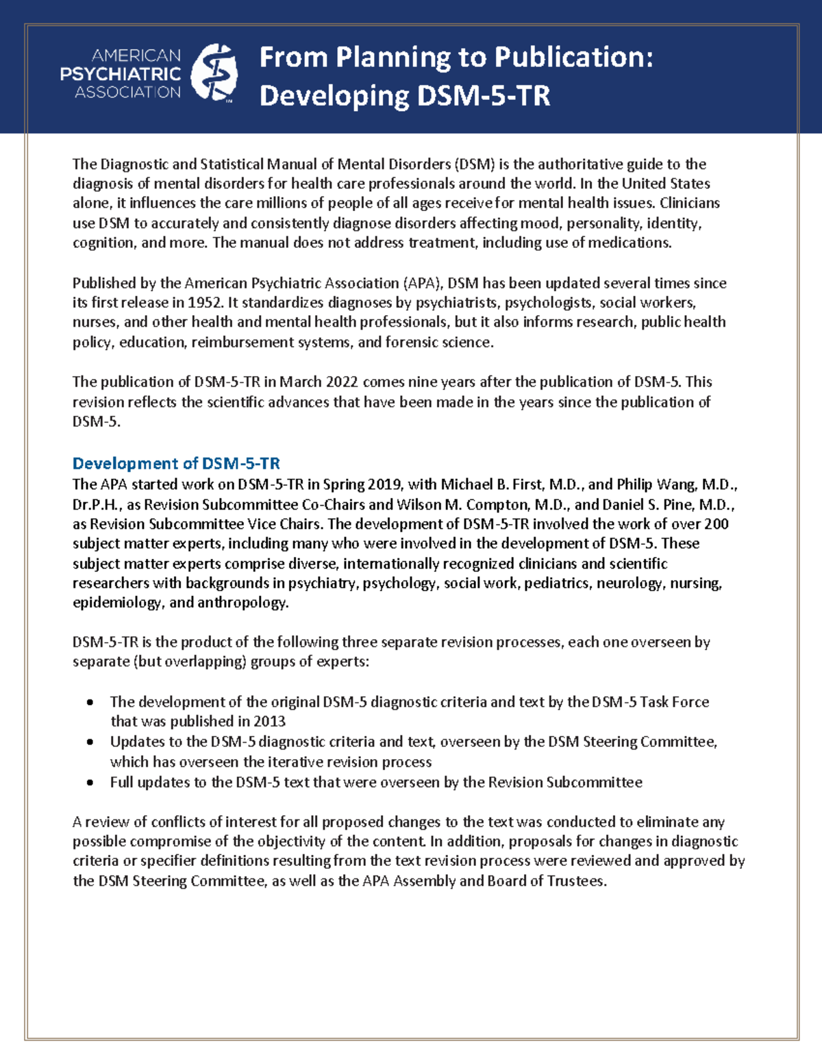 APA-DSM5TR-From Planningto Publication - From Planning to Publication ...