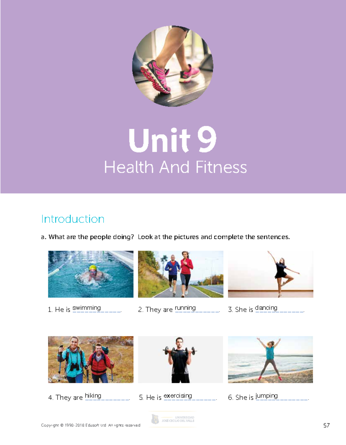 Basic 1 Workbook Units 9 - Introduction a. What are the people doing ...