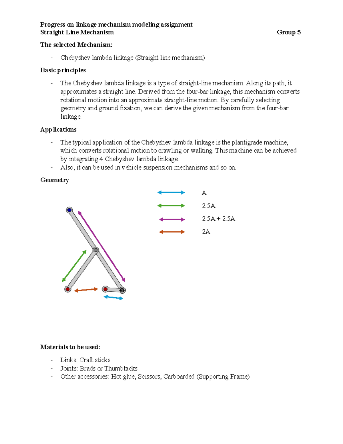 Progress Mechanism - No discription - Progress on linkage mechanism modeling assignment Straight ...