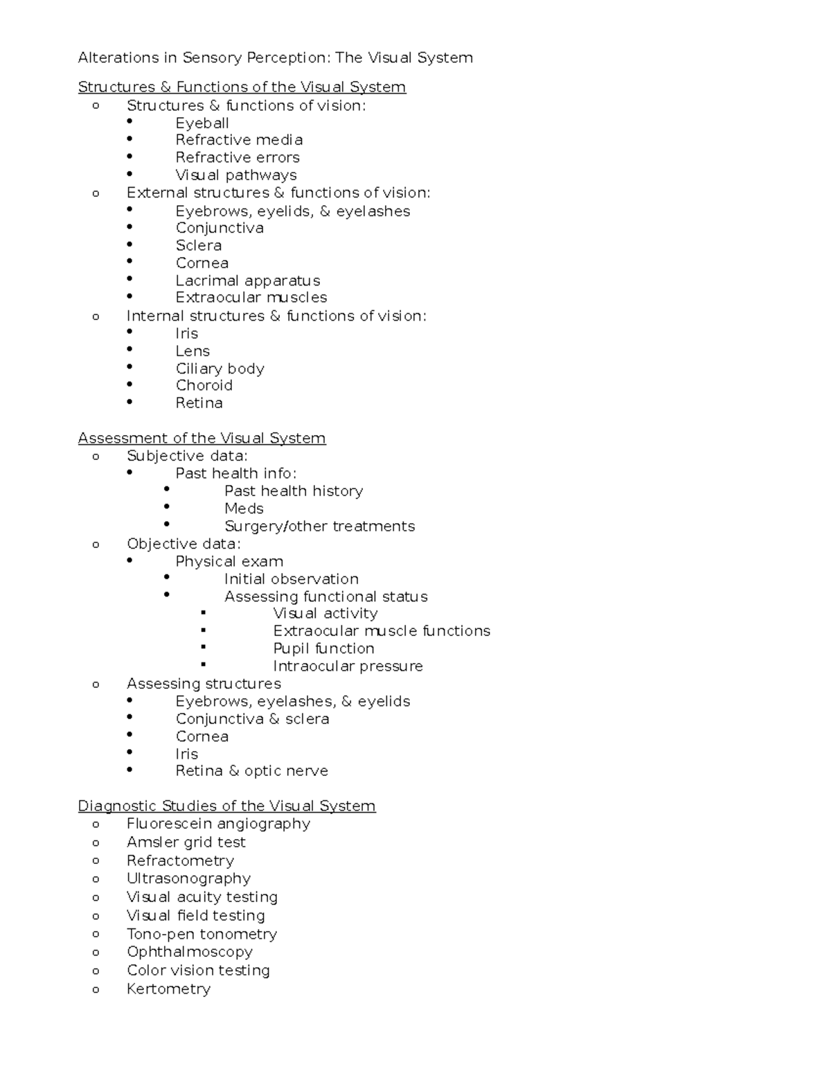 The Visual System - Alterations in Sensory Perception: The Visual ...
