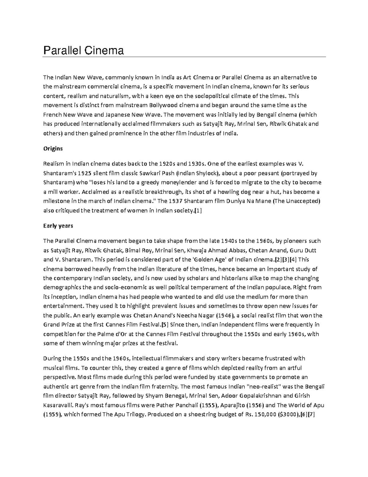 Parallel cinema - This movement is distinct from mainstream Bollywood ...