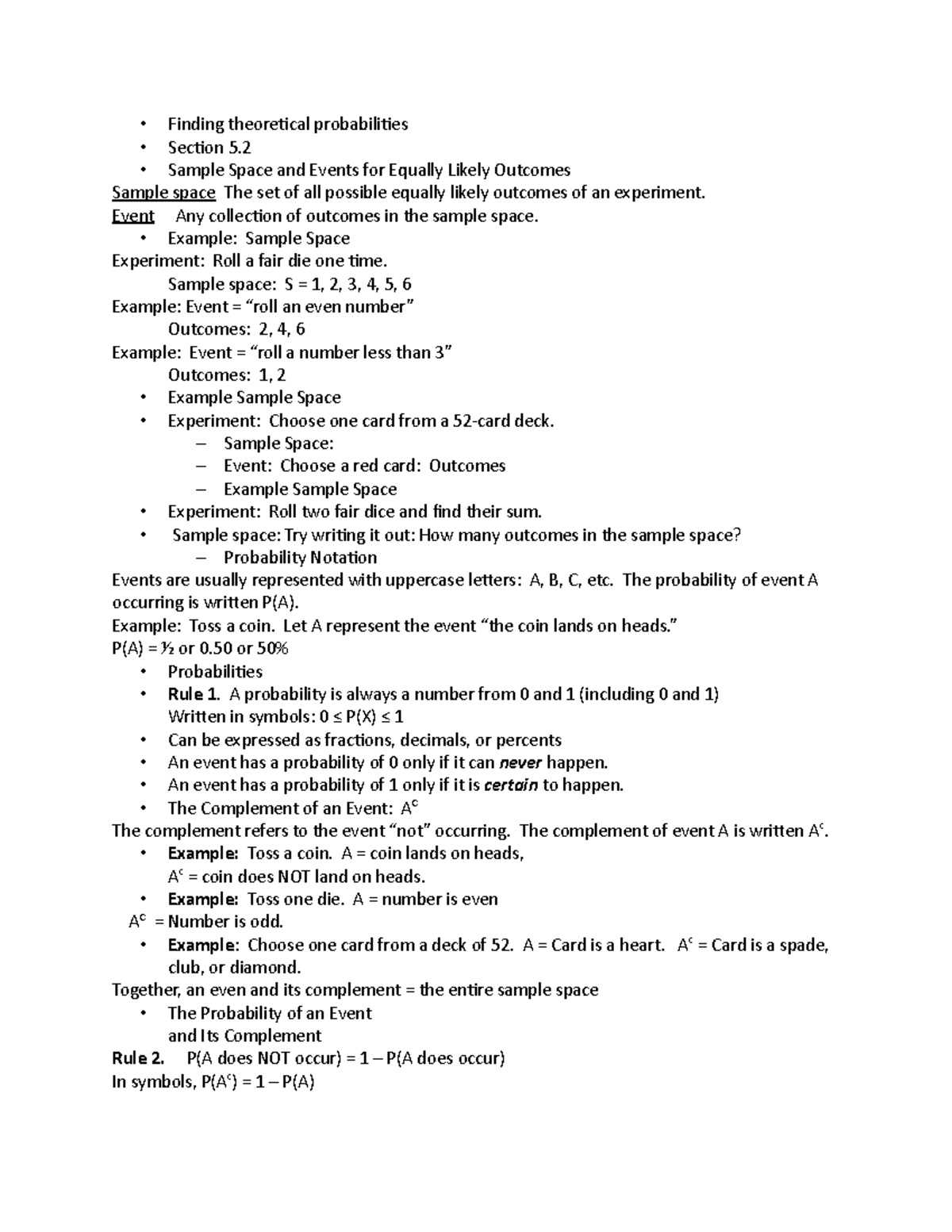 Finding theoretical probabilities - Finding theoretical probabilities ...