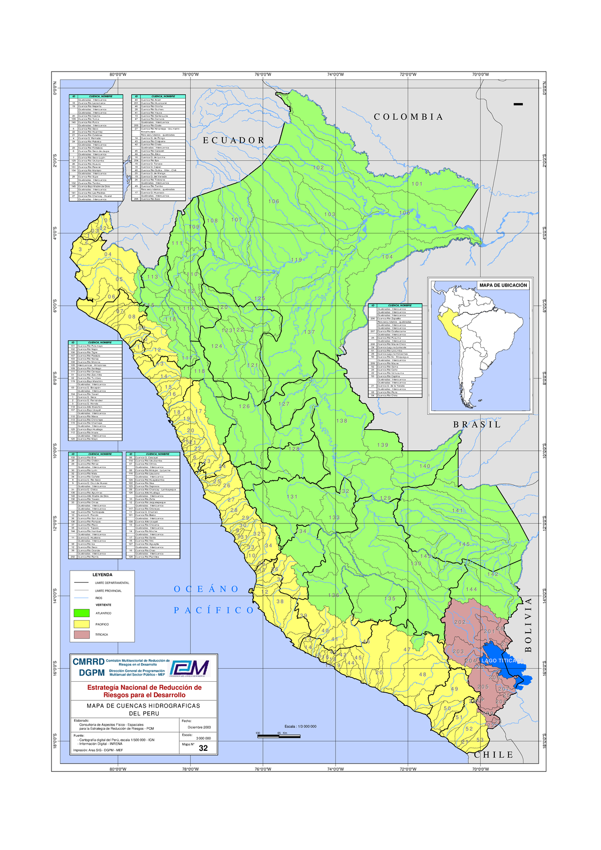 Mapa de cuencas hidrograficas del Peru - E C U A D O R C O L O M B I A ...
