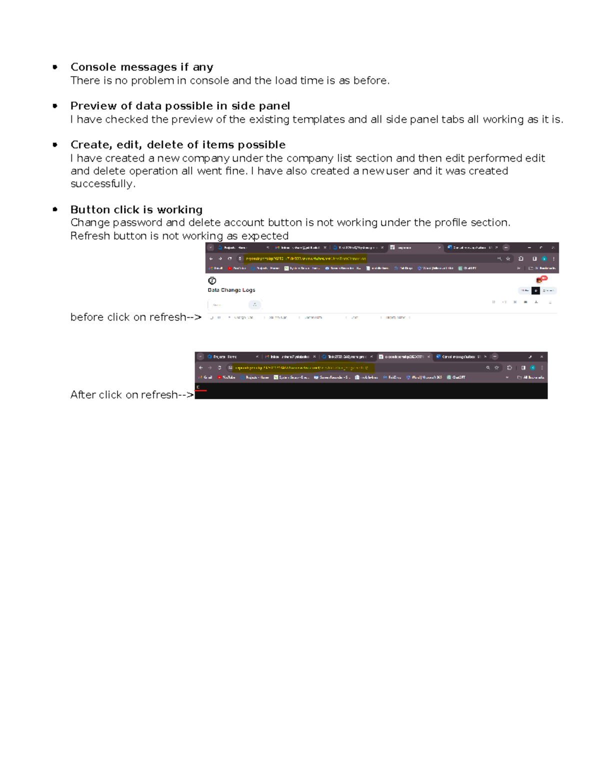 Consol message’s - Console messages if any There is no problem in console and the load time is ...