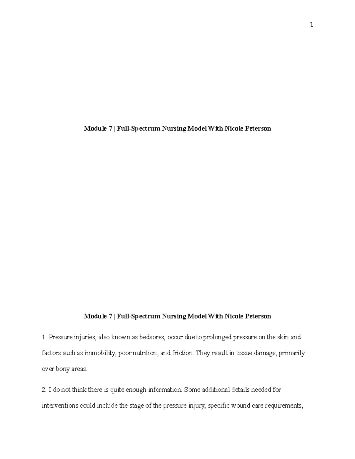 Full spectrum 7 - 123456 - 1 Module 7 | Full-Spectrum Nursing Model ...