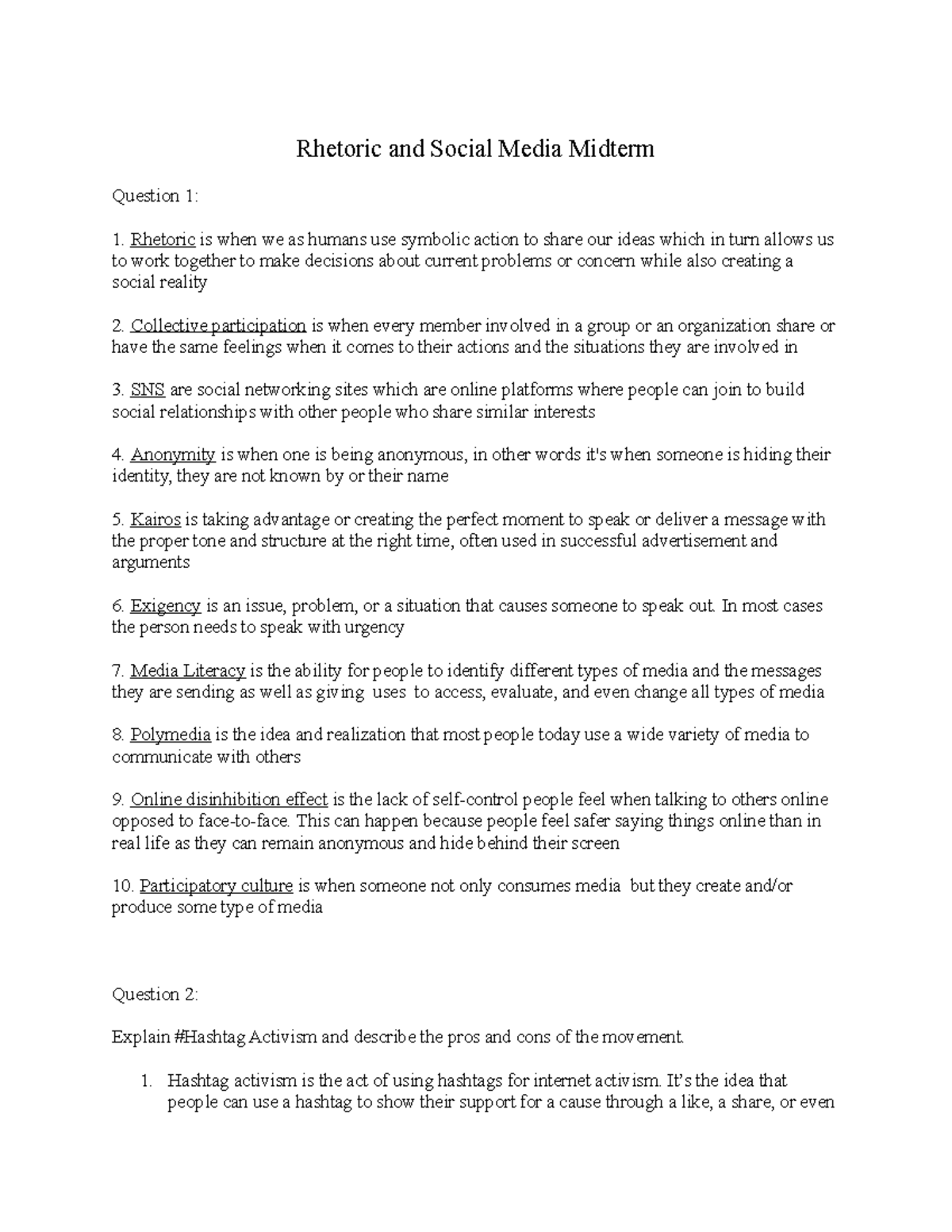 Rhetoric and Social Media Midterm - Rhetoric and Social Media Midterm ...