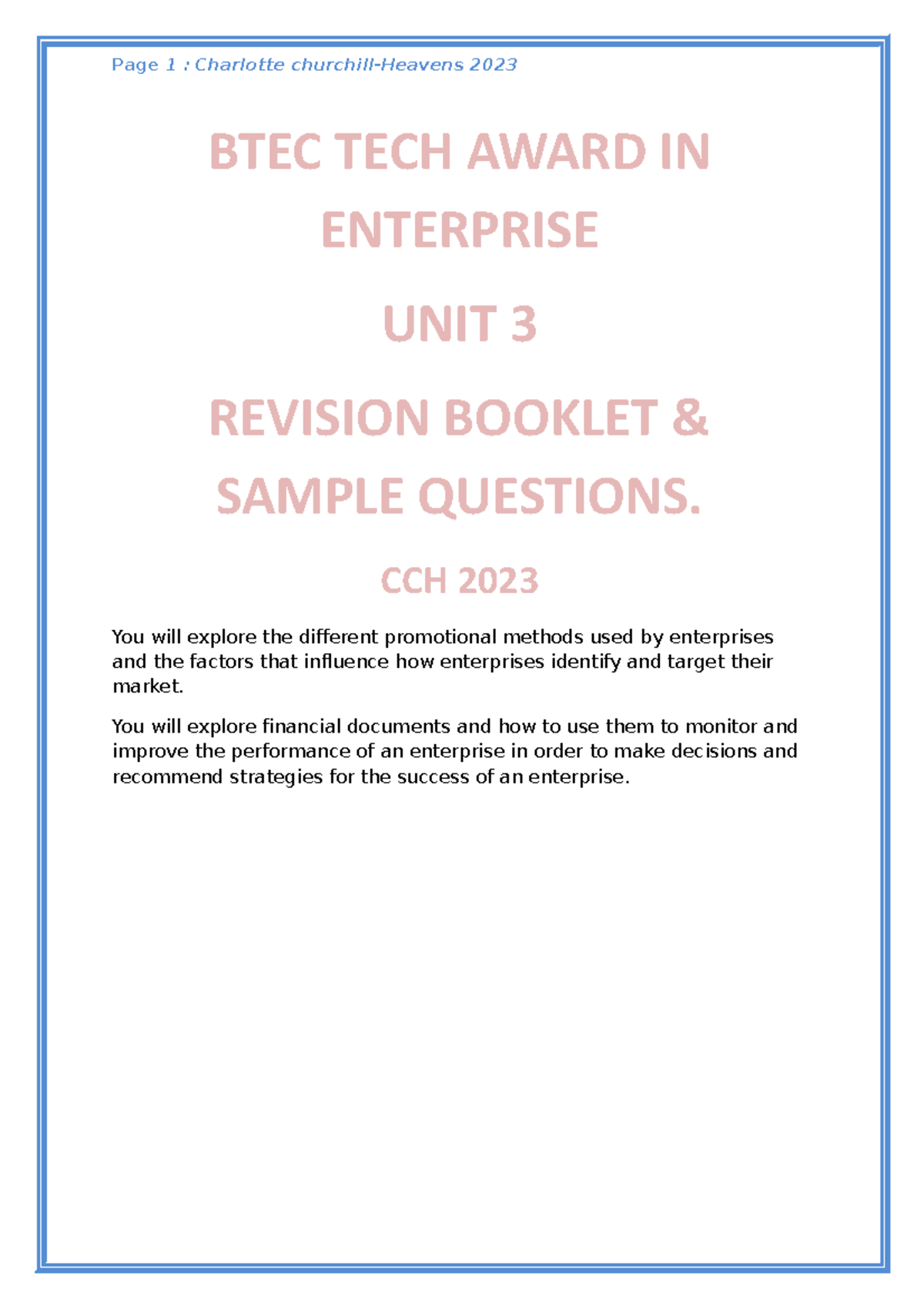 Exam revision book - business formulas - You will explore the different ...