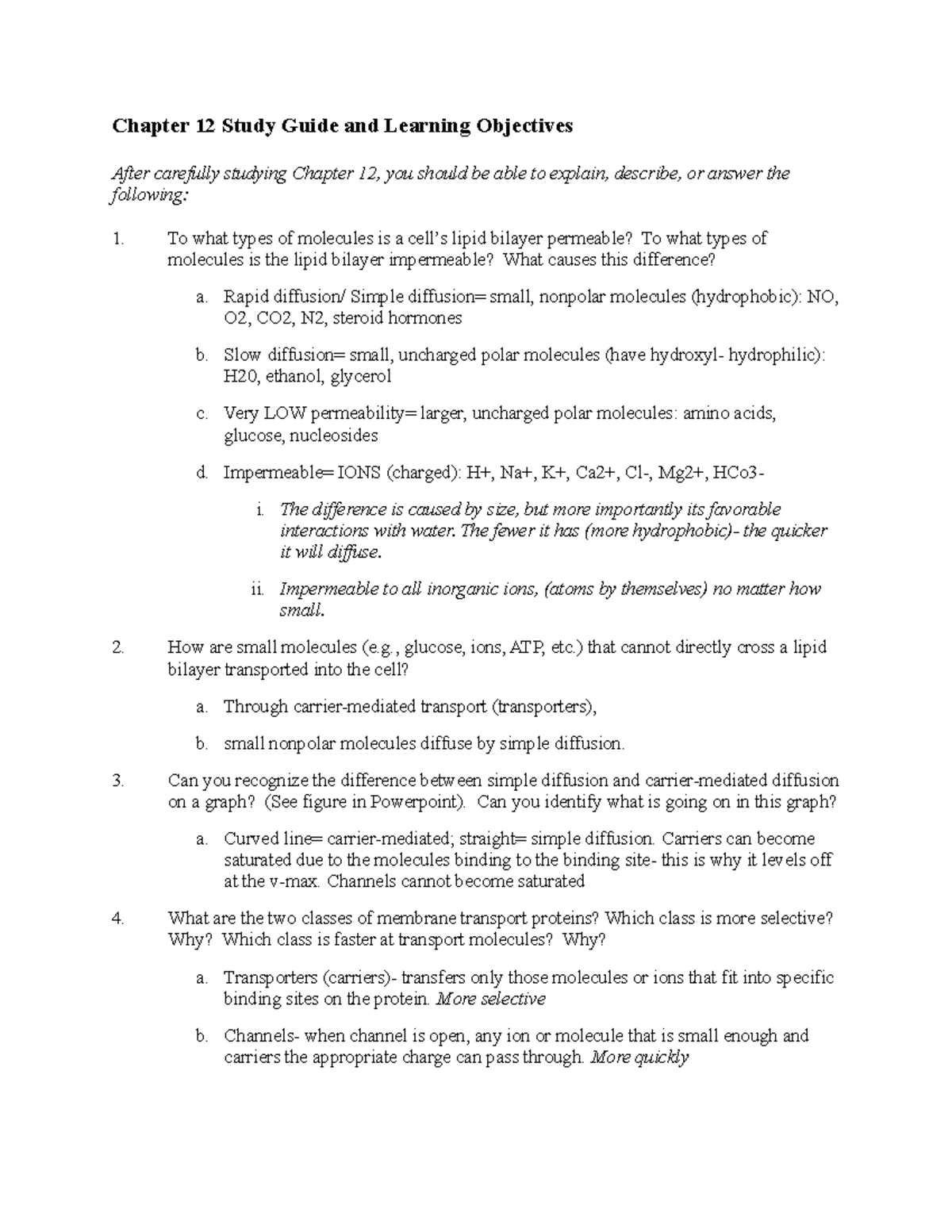 Chapter 12 study guide molec - Chapter 12 Study Guide and Learning ...