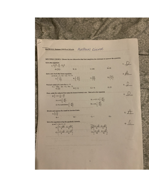 Homework for Review Unit - MATH 1111 - Studocu