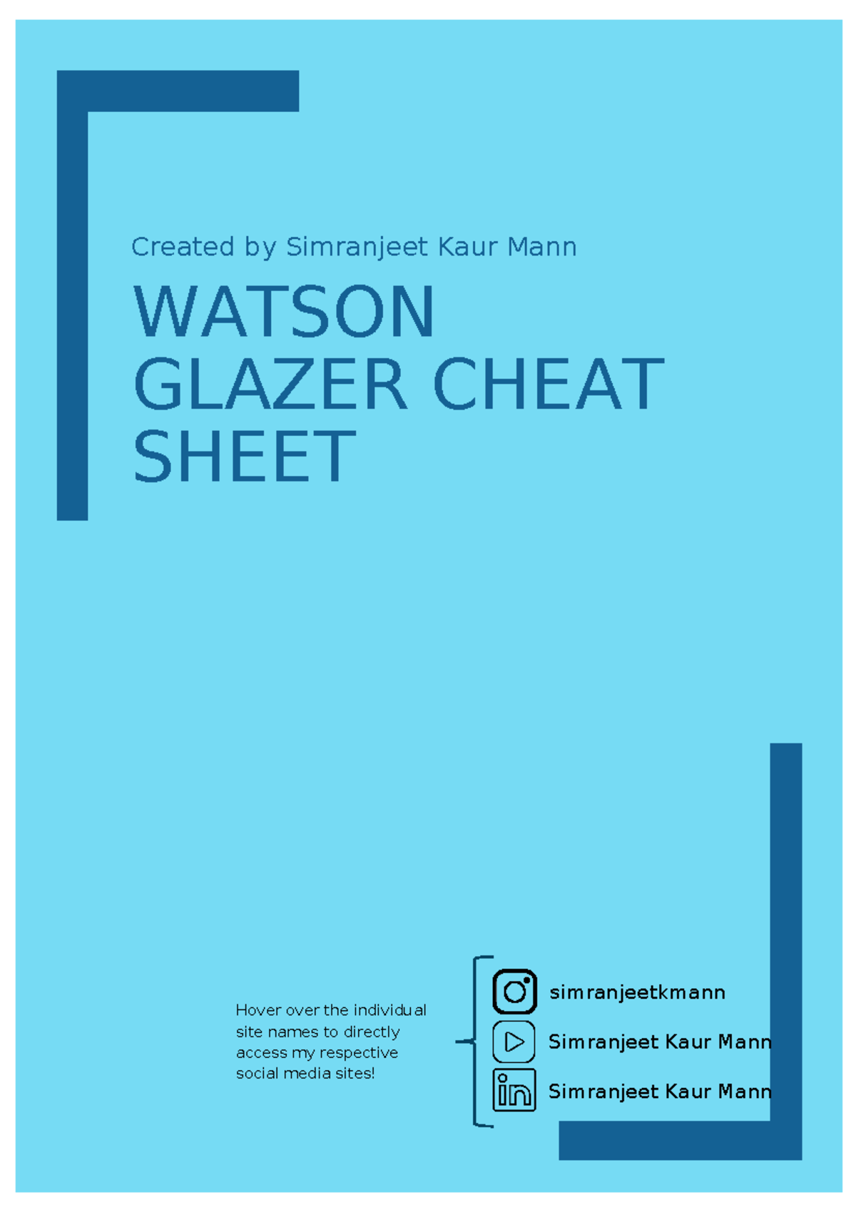 Watson+Glaser+Pointers - Created by Simranjeet Kaur Mann WATSON GLAZER ...