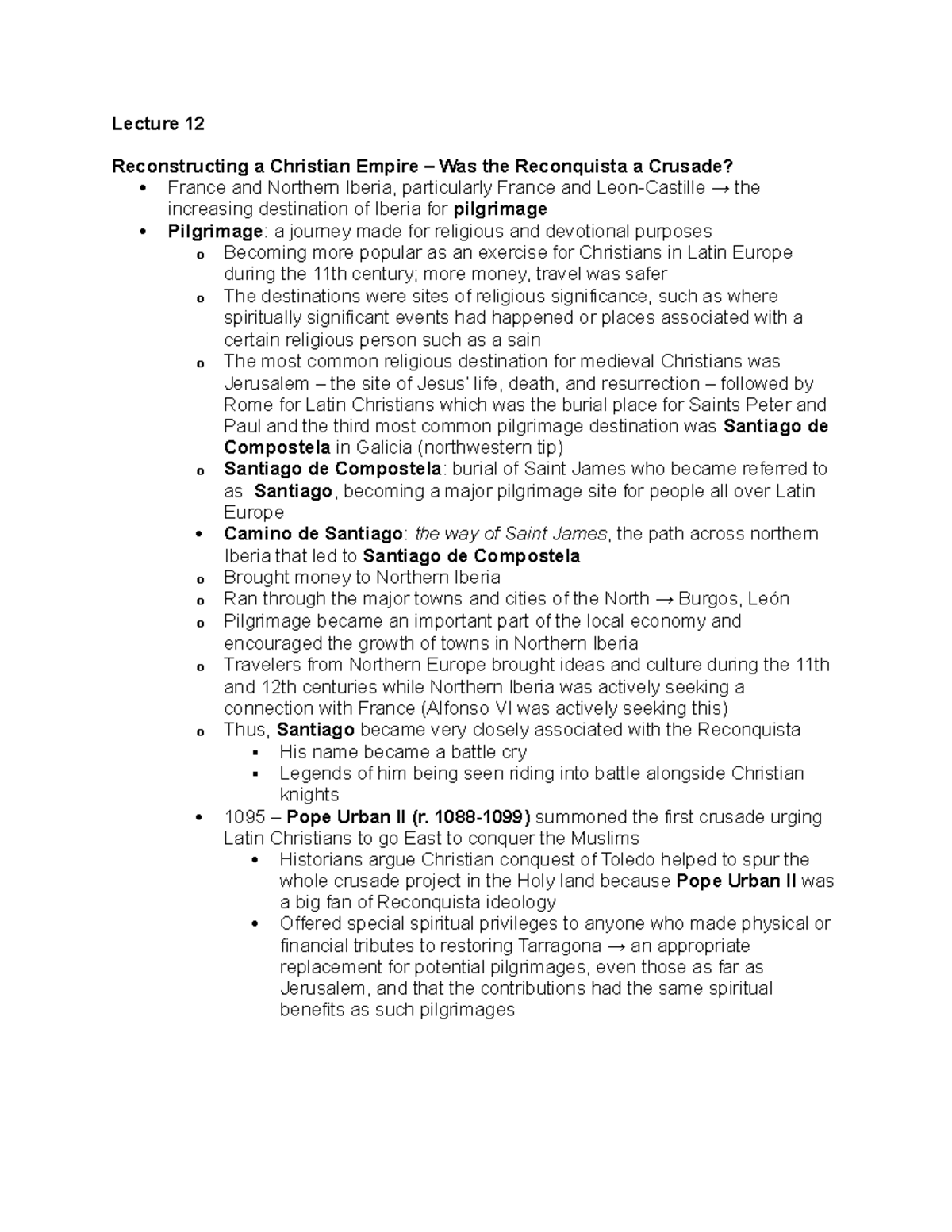 Lecture 12 Reconstructing a Christian Empire – Was the Reconquista a ...