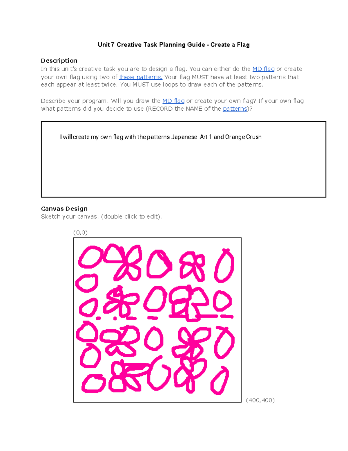 Example 2 - Unit 7 Creative Task Planning Guide - Unit 7 Creative Task ...