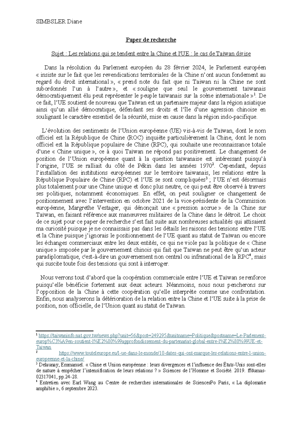 Paper de recherche - 17/20 - Paper de recherche Sujet : Les relations ...