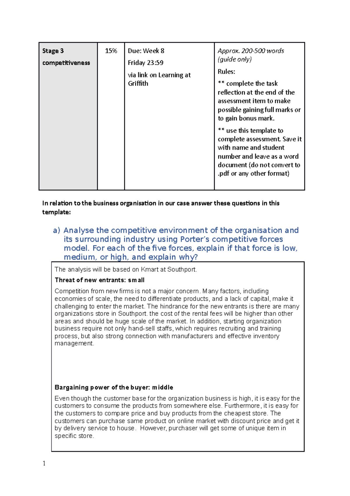 Stage 3 template 1 - modules for 1803ICt - Stage 3 competitiveness 15% ...