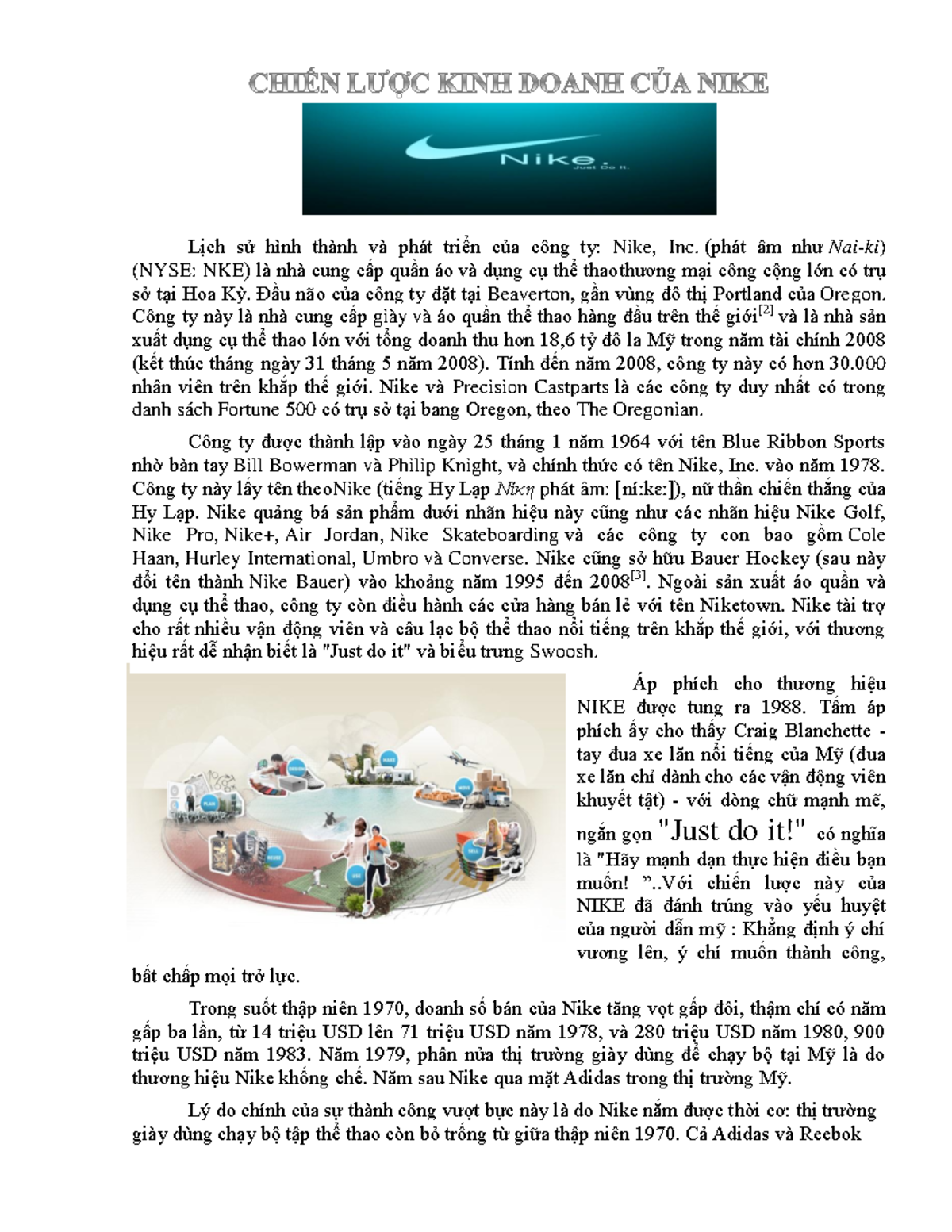 Pdfcoffee about nike - Lịch sử hình thành và phát triển của công ty: Nike, Inc. (phát âm như Nai ...