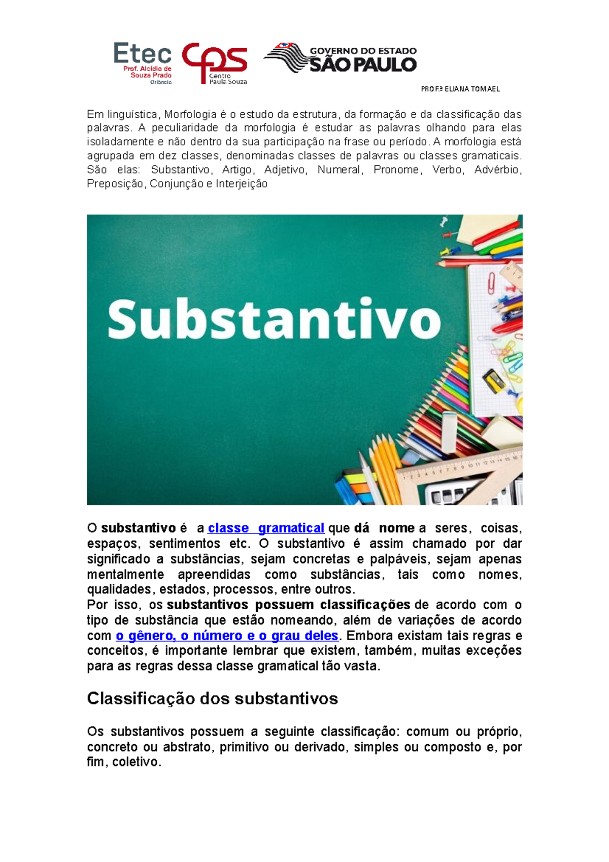 Substantivo - Yauwusjnd - Em linguística, Morfologia é o estudo da ...