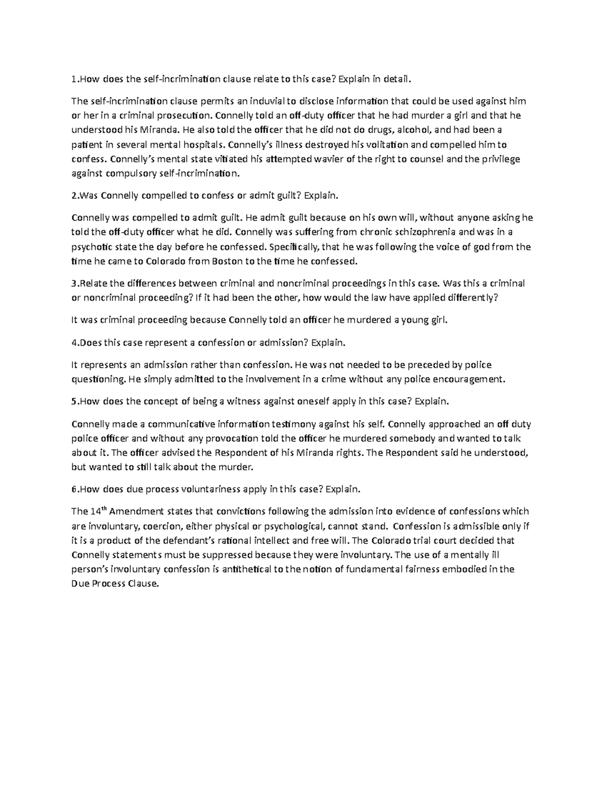 7.1 assignments - nrll - 1 does the self-incrimination clause relate to this case? Explain in ...