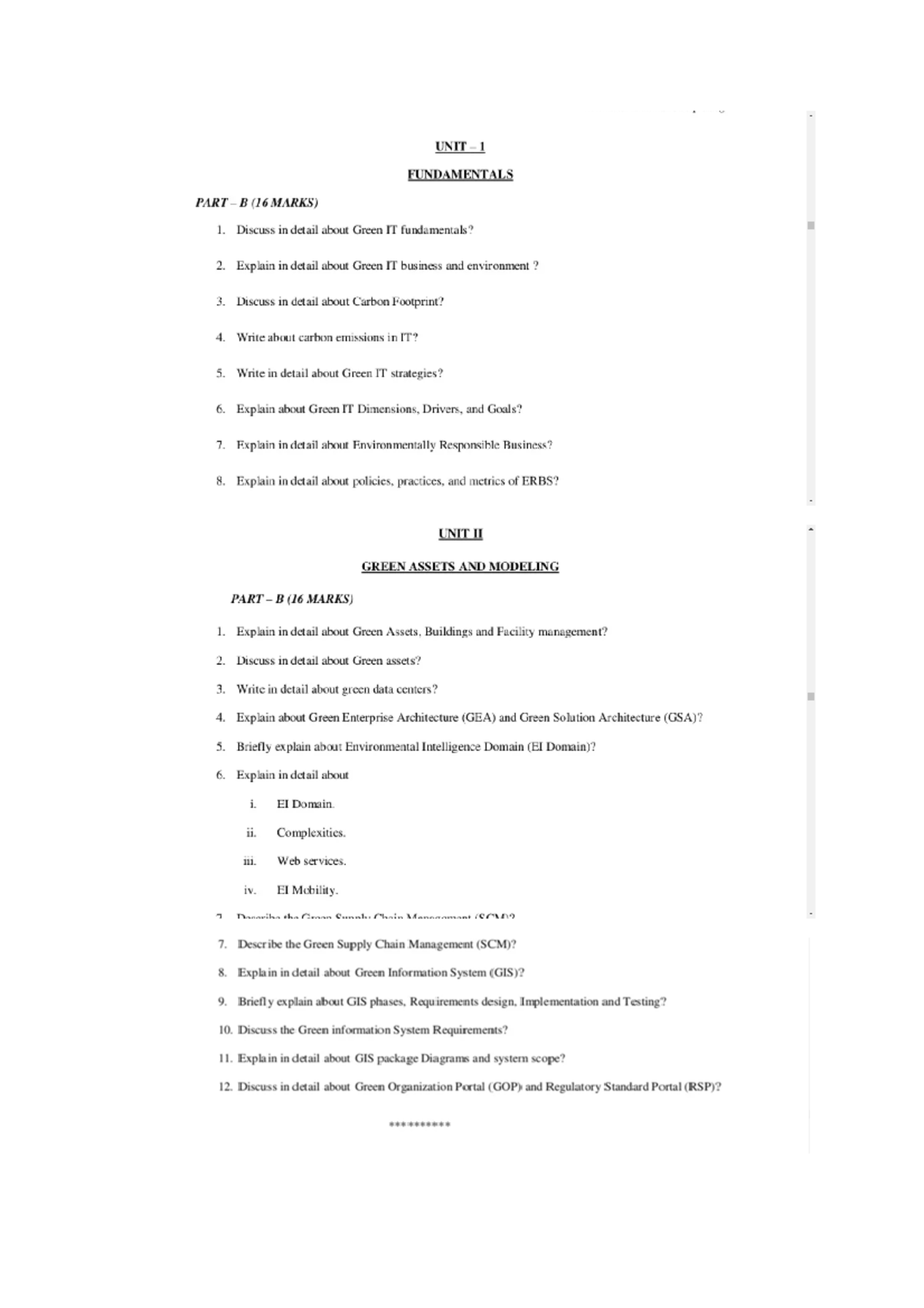 Green Computing Important QNS - StuDocu