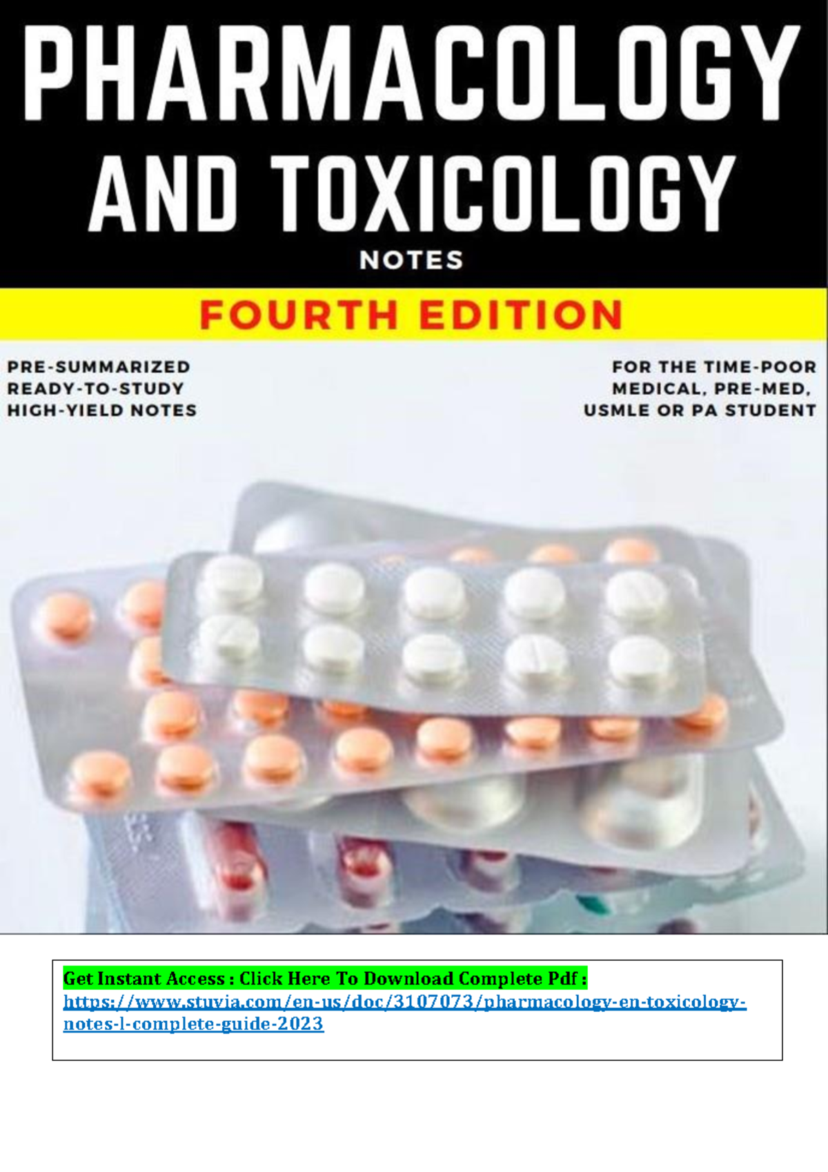Pharmacology and Toxicology Notes - Get Instant Access : Click Here To ...