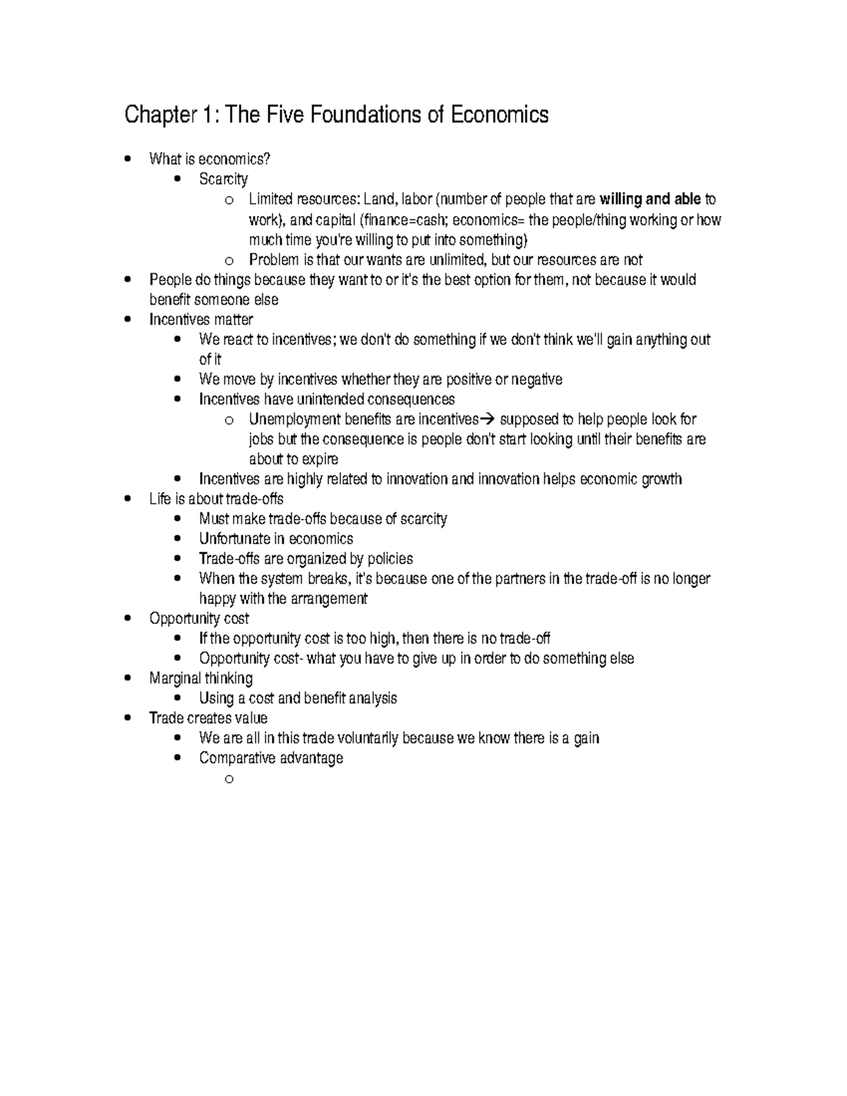 Chapter 1 Notes - Professor Maria Lorca-Susino - Chapter 1: The Five ...