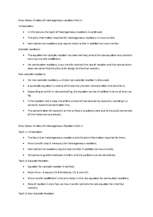 Doc1 - CRE module 1 lecture notes - Chemical Reaction Engineering - Studocu
