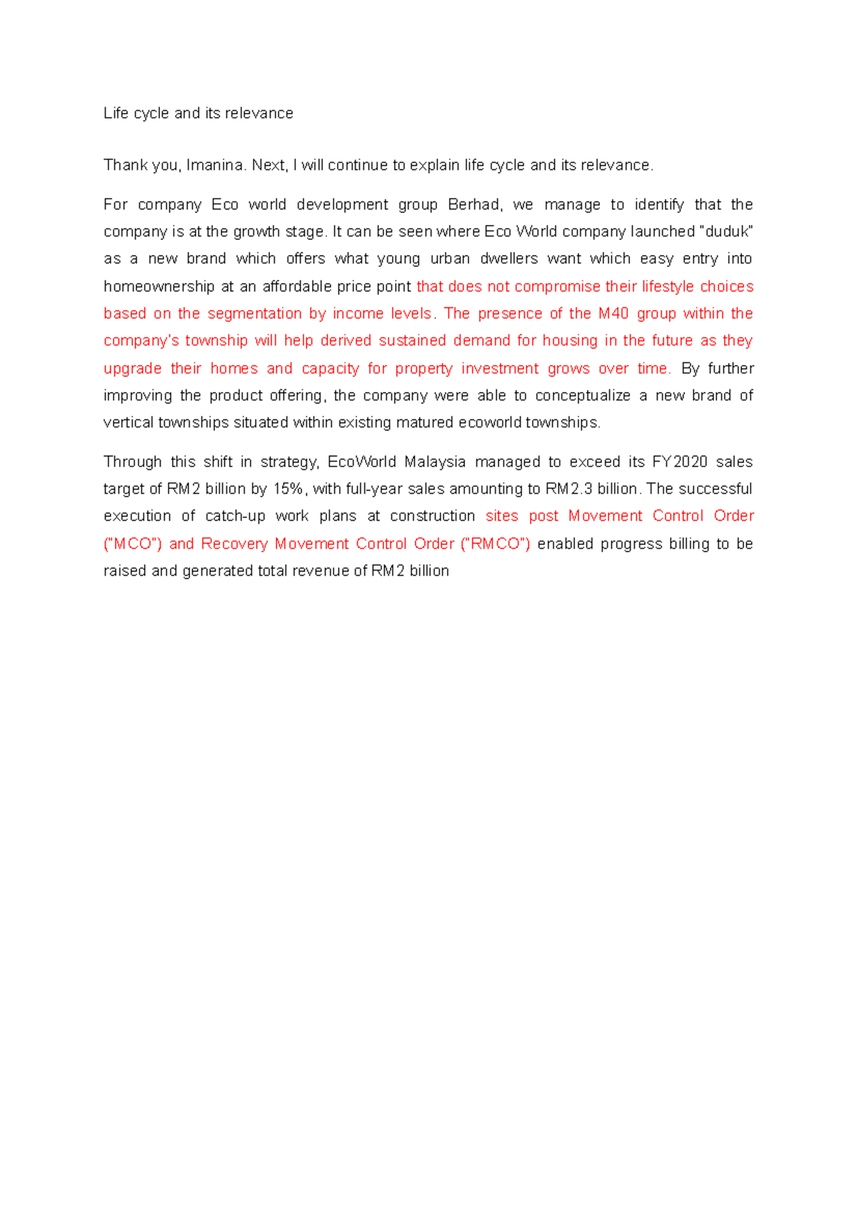 Life cycle and its relevance script - Life cycle and its relevance ...