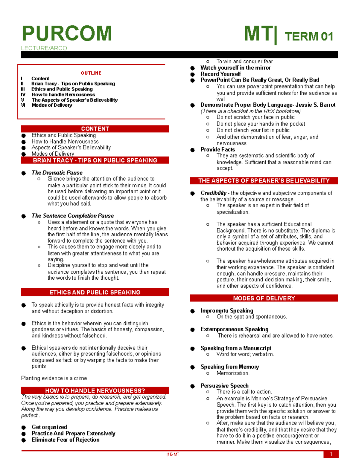Purposive Communication- Ethics and Public Speaking - PURCOM MT| TERM ...