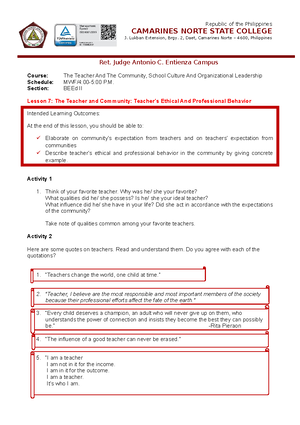 Analogy 7ES LP - Lesson Plan for Grade 7 - School: SCHOOL Section: 7 ...