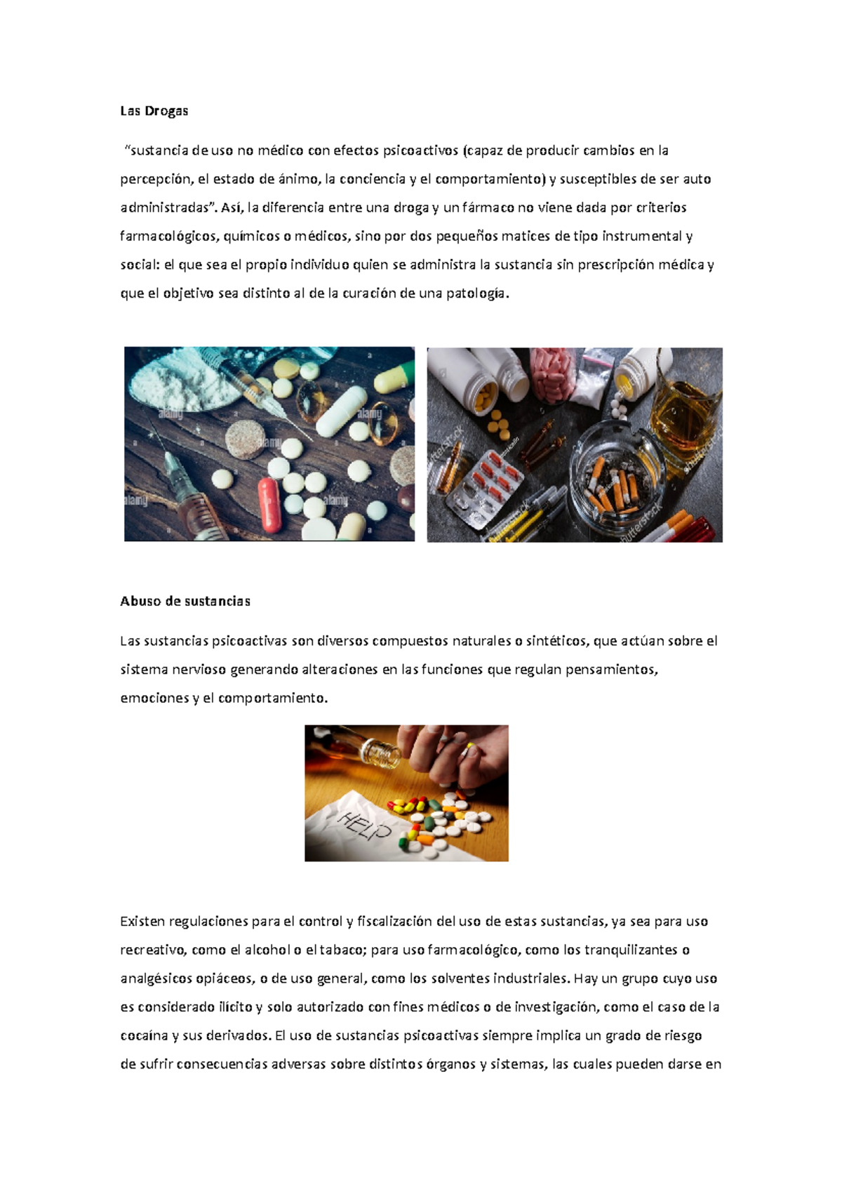 Las Drogas - kbgh - Las Drogas “sustancia de uso no médico con efectos ...