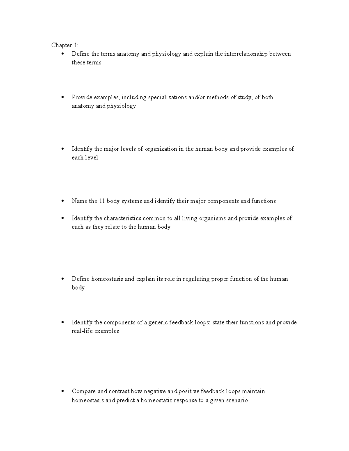 Lecture Exam 1 Learning Objectives - Chapter 1: Define the terms ...