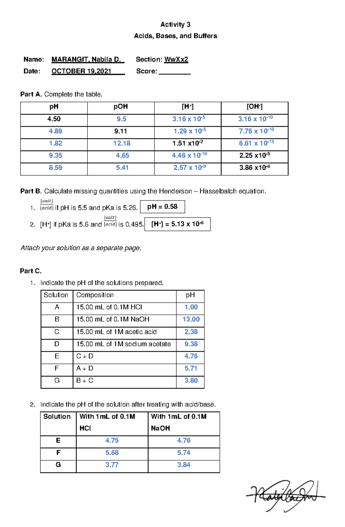 biochemistry laboratory activity. acids, bases, and buffers - bs ...