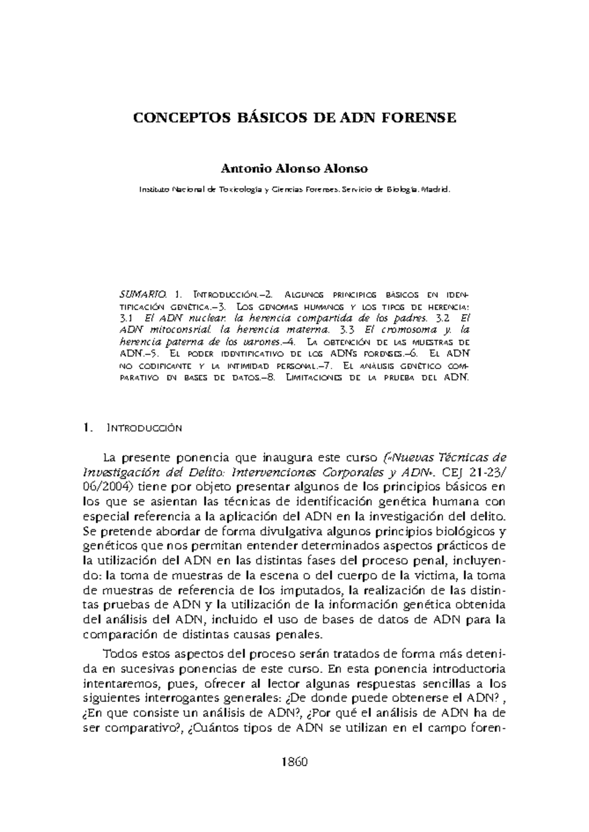 ADN Forense Conceptos - CONCEPTOS BÁSICOS DE ADN FORENSE Antonio Alonso ...