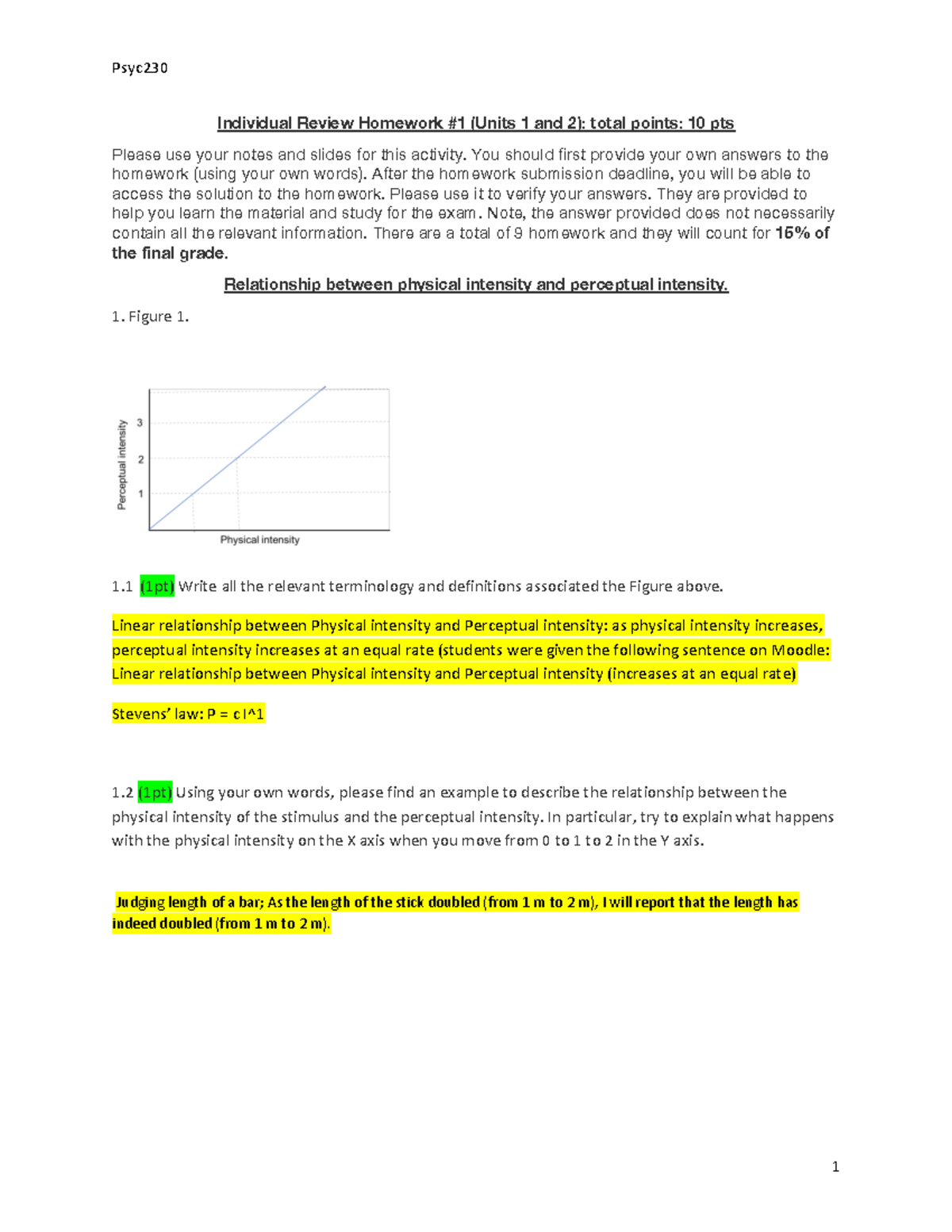 Individual Review Homework #1 answer Key - Individual Review Homework ...