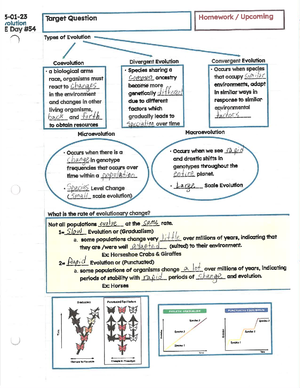 Key Evolution Short Answer - BIO 358 - Studocu