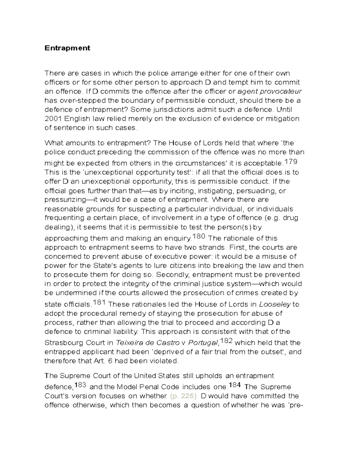 Entrapment Procedure - Entrapment There are cases in which the police ...