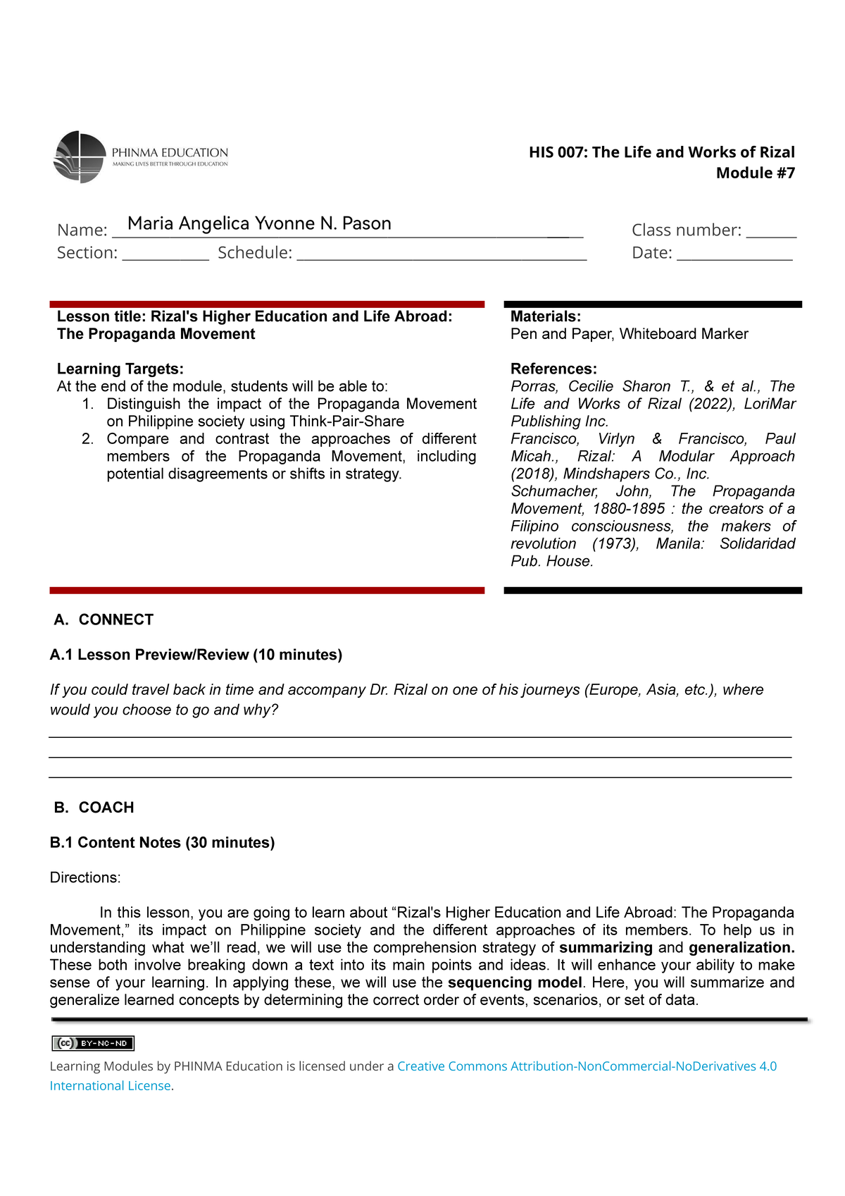 HIS007 SAS#7 Bsmls A12 202408161806 32973 - Module Name: - Studocu