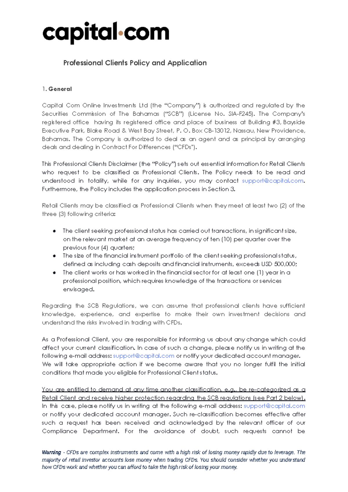 Ccbah Elective Professional Clients terms and conditions V2 ...